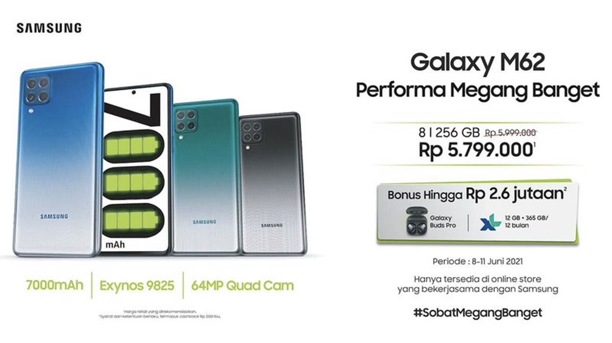 Samsung Galaxy M62 Resmi Indonesia, Ini Harga dan Spesifikasinya!