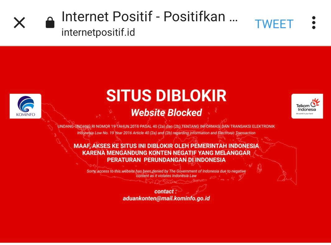 Dianggap Konten Negatif, X.com Pengganti Twitter Malah Keblokir Internet Positif - Gizmologi.id
