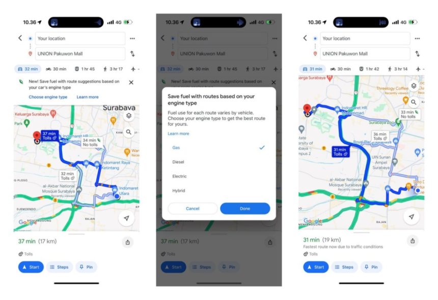 Navigasi Google Maps Kini Punya Saran Rute Paling Efisien Buat Mobil ...