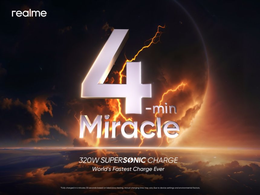 Teknologi realme 320W SUPERSONIC Charge Resmi Debut, Pakai Baterai ...